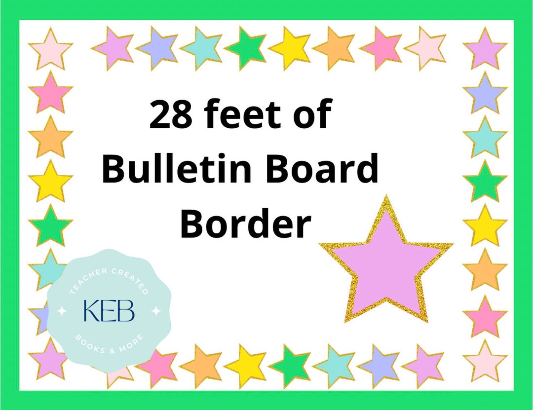 28 Feet of Glitter Star Bulletin Board Border - Etsy