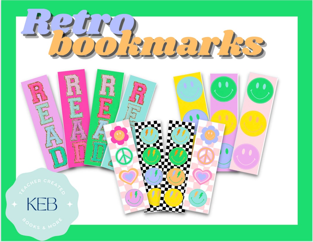 Printable Retro Bookmarks - Etsy