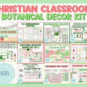 Botanical Christian Classroom Decor Bundle - Etsy