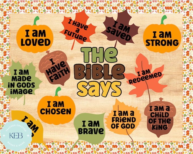 Biblical Affirmation Fall Apple Bulletin Board Kit - Etsy Canada