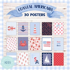 Coastal Americana Classroom Decor Kit | Digital Download | Calm ...