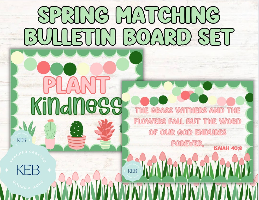 Plant Kindness & Word Endures Bible Verse Matching Botanical Bulletin ...