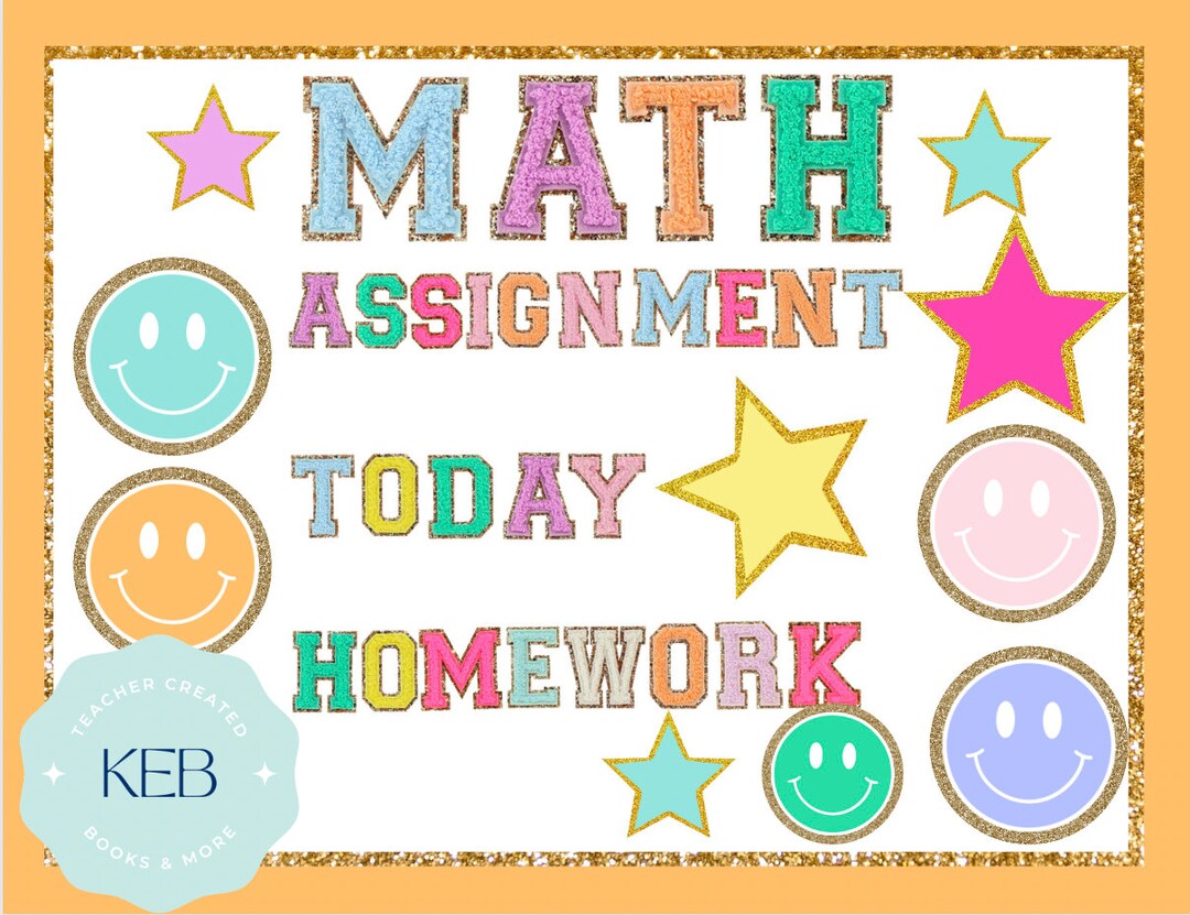 Bright Glitter Math Bulletin Board or White Board Kit - Etsy