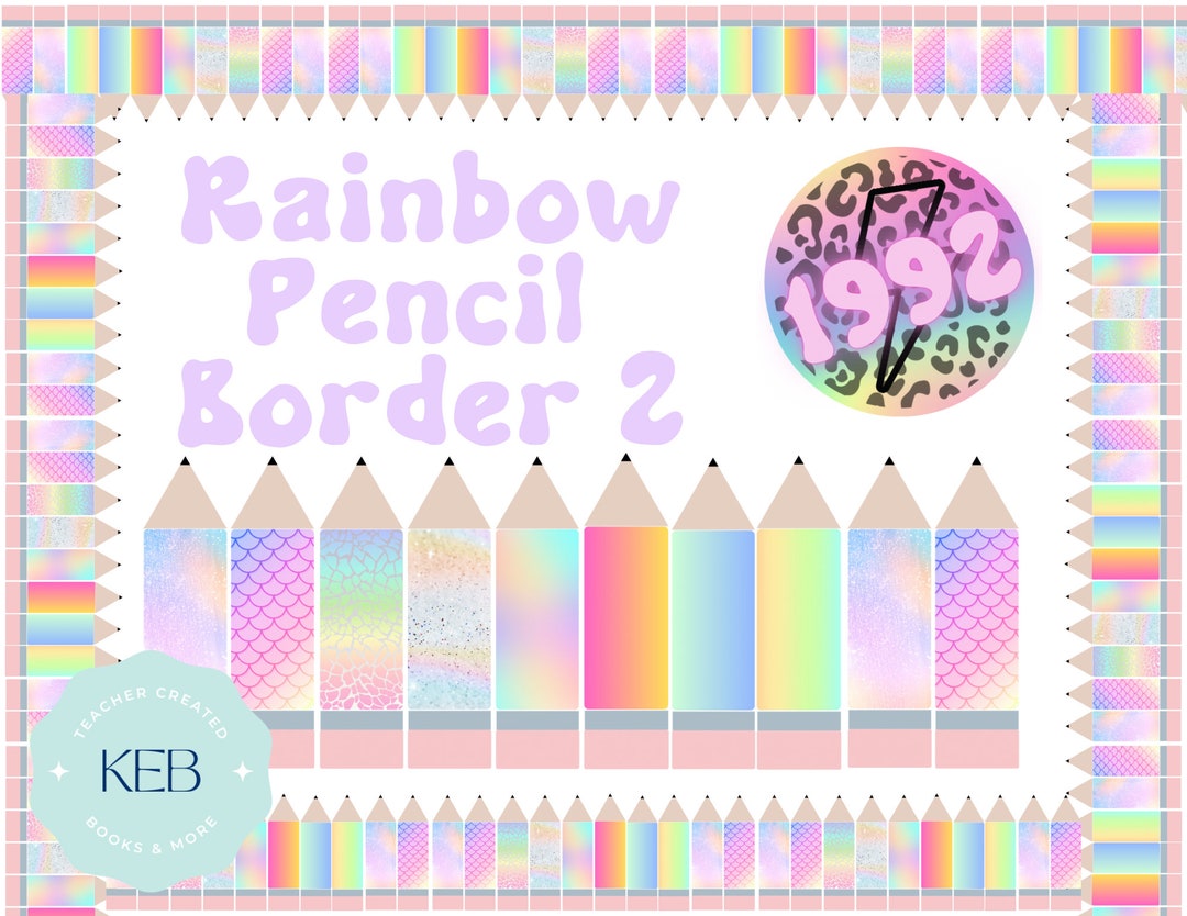 1992 Rainbow Pencil Border 2 for Bulletin Boards - Etsy