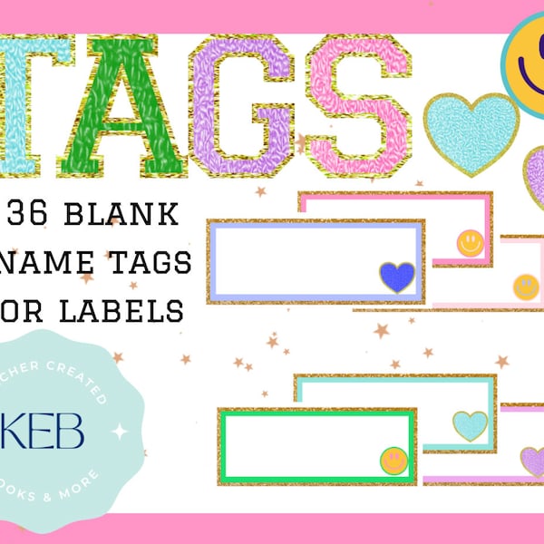 Glitter Labels - Etsy