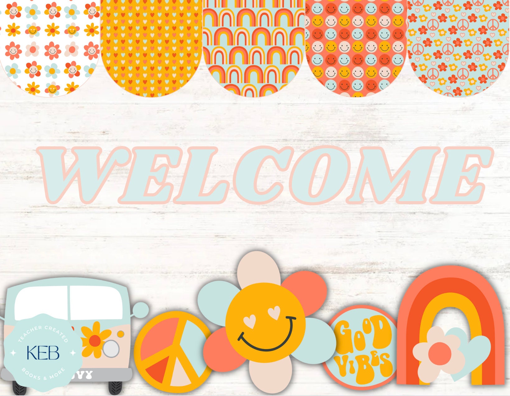 Groovy Welcome Bulletin Board Kit - Etsy