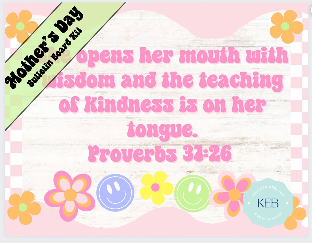 Proverbs 31 Retro Mother’s Day May Bulletin Board Kit - Etsy