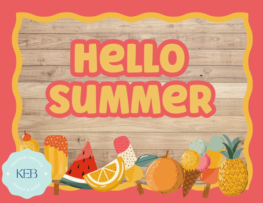 Hello Summer Fruit Popsicle Bulletin Board Kit - Etsy