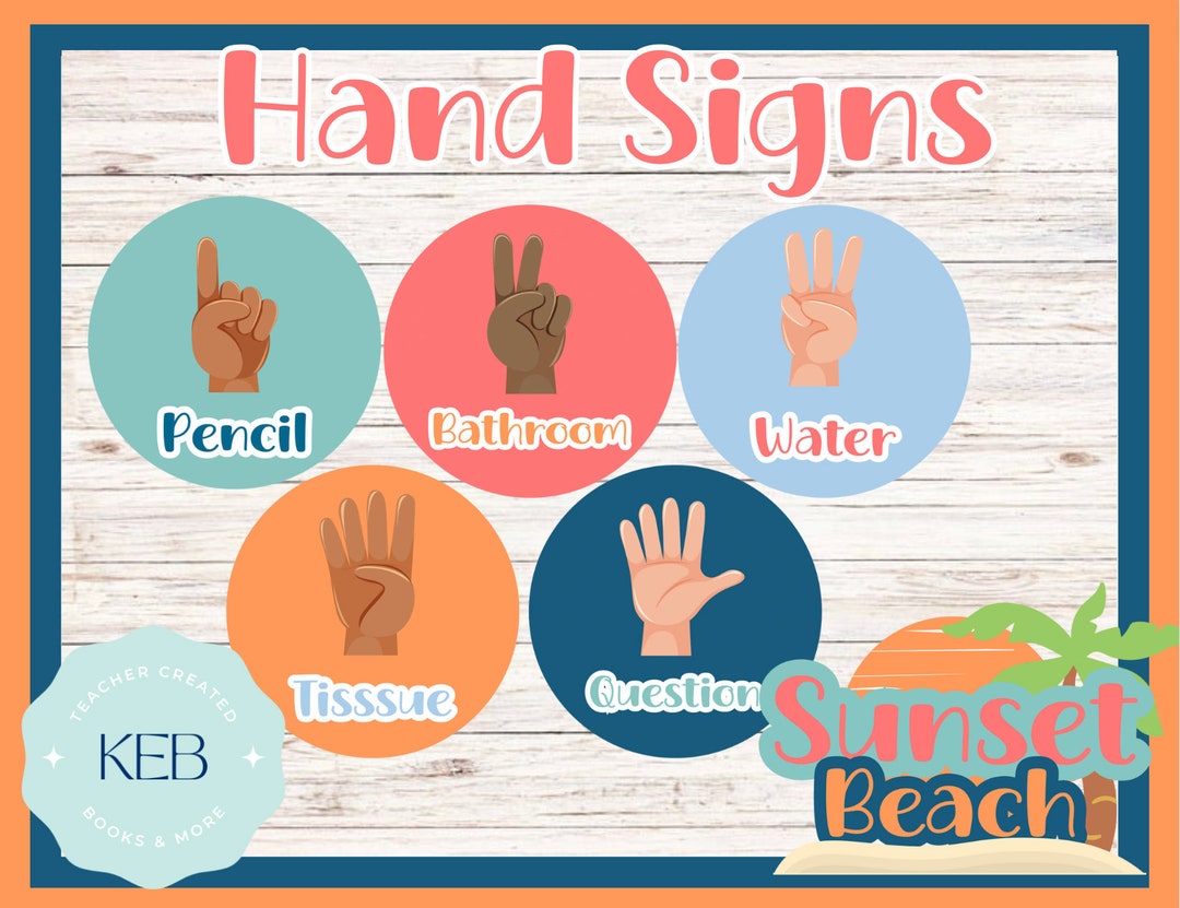 Sunset Beach Hand Sign Posters - Etsy