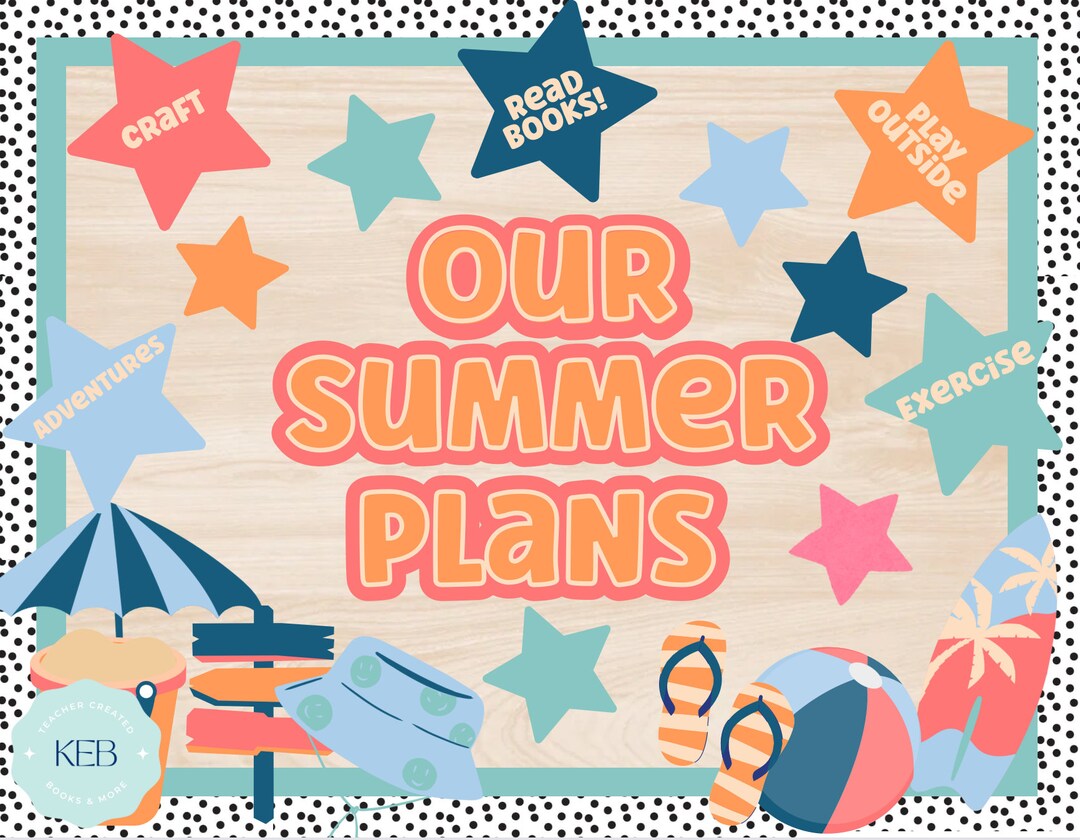 Editable Summer Plans Bulletin Board Kit - Etsy