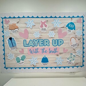 Christian Bulletin Board | Winter Blue Biblical Promises | Elementary ...