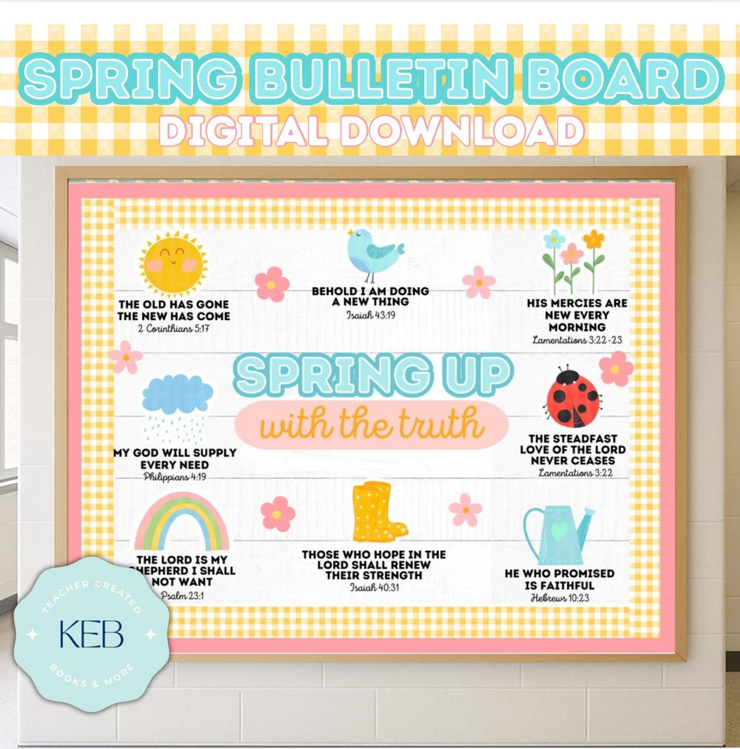 Christian Bulletin Board | Spring Biblical Promises | Elementary ...