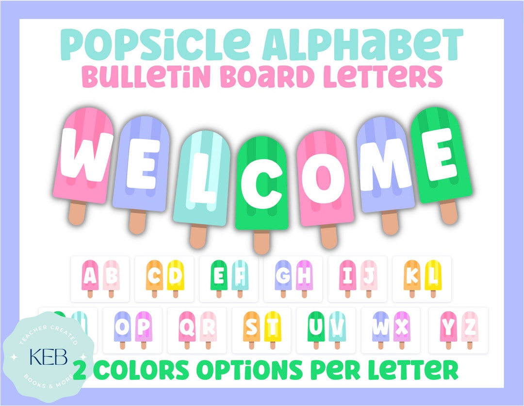 Popsicle Alphabet Bulletin Board Letters - Etsy