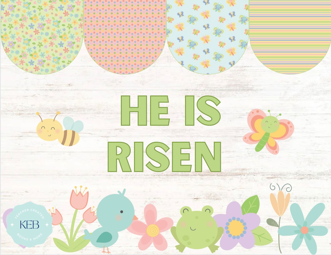 He is Risen Easter Bulletin Board Kit - Etsy