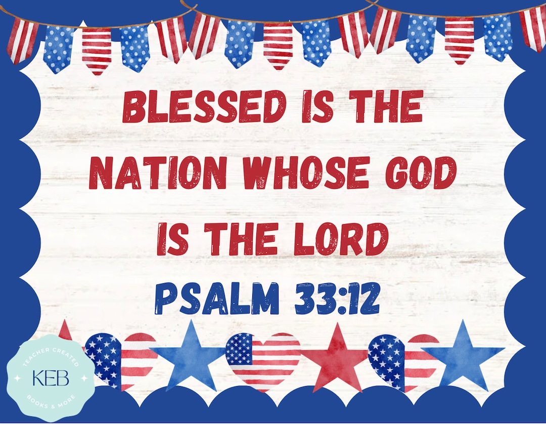 Patriotic Bulletin Board Kit: Blessed is the Nation Whose God is the ...
