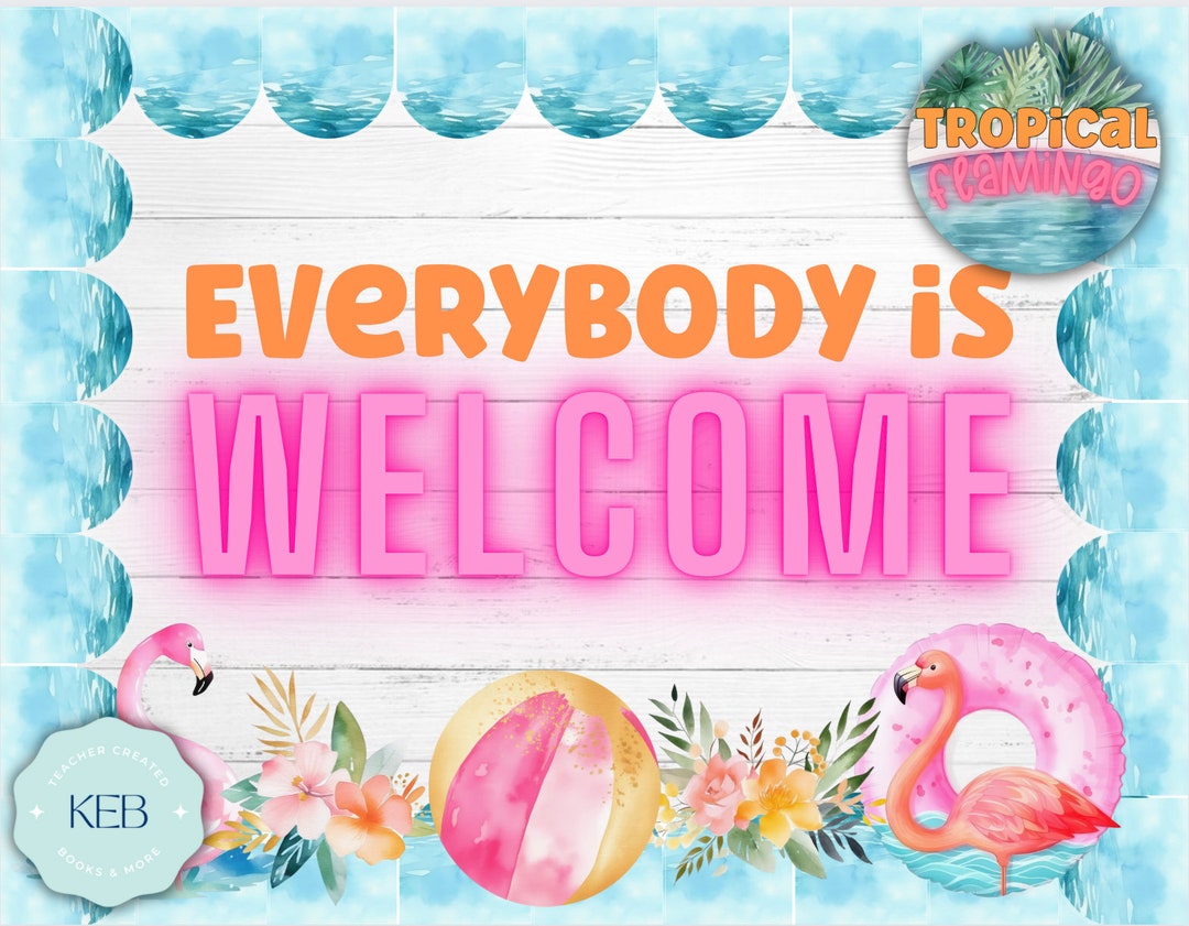 Tropical Flamingo Welcome Bulletin Board Kit - Etsy