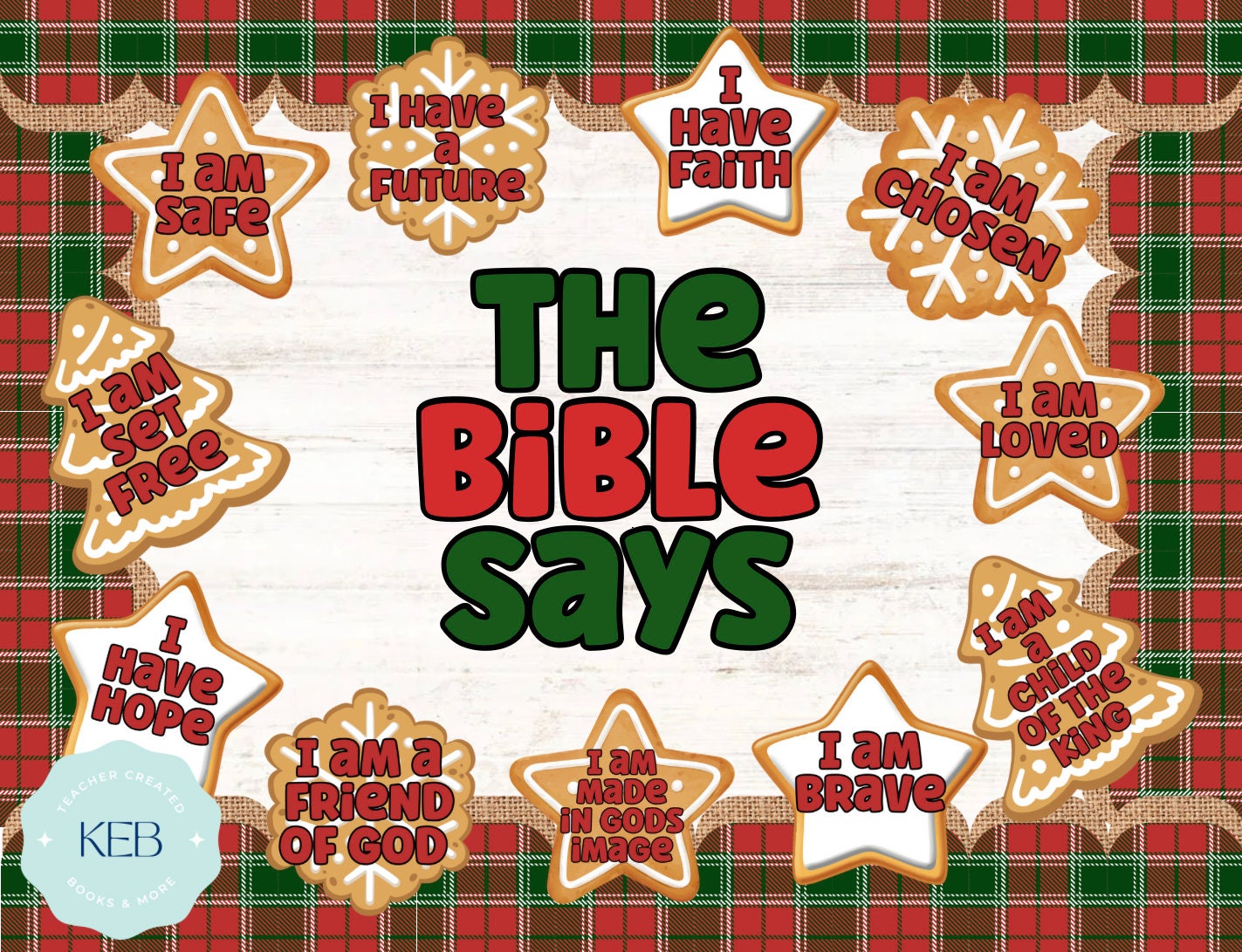 Biblical Affirmation Christmas Cookie Bulletin Board Kit - Etsy