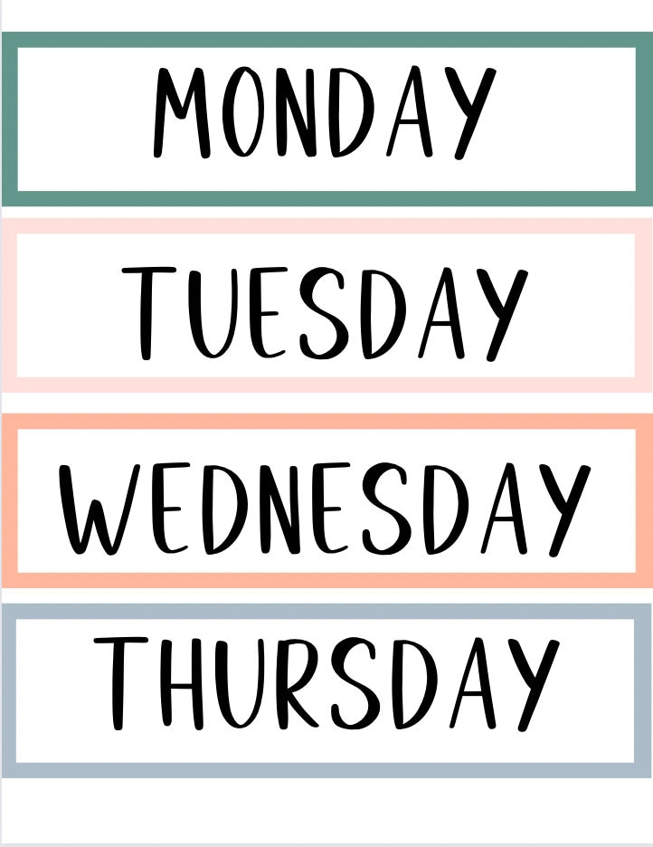 32 Classroom Labels for Schedules, Organization and Calendar Flip Chart ...