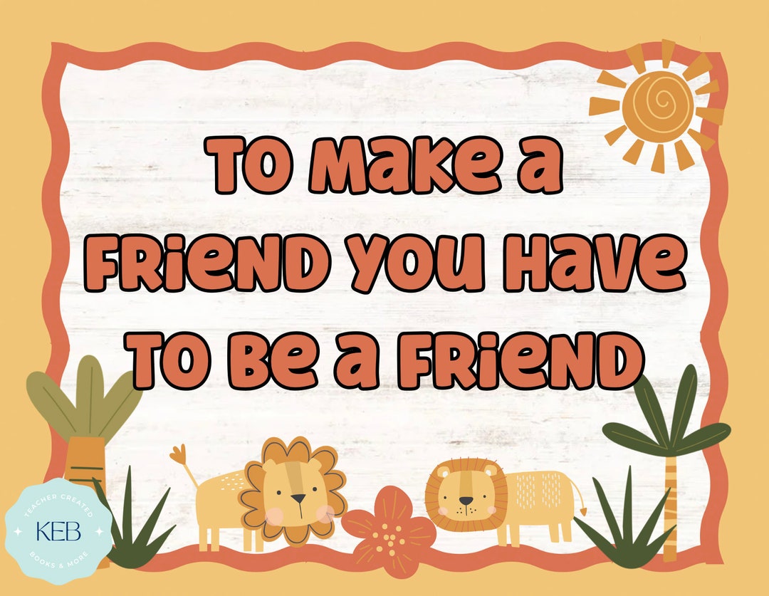 Be a Friend Lion Bulletin Board Kit - Etsy