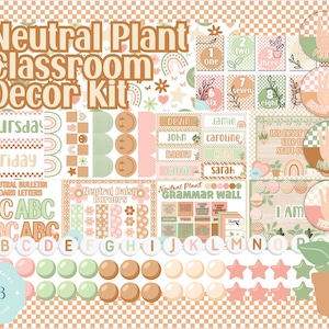 Neutral Plant Classroom Decor Kit - Etsy
