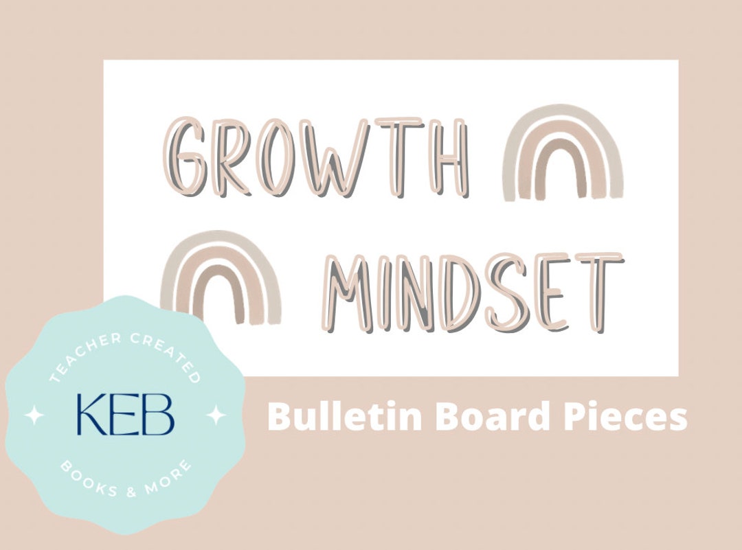 Neutral Growth Mindset Bulletin Board Pieces - Etsy