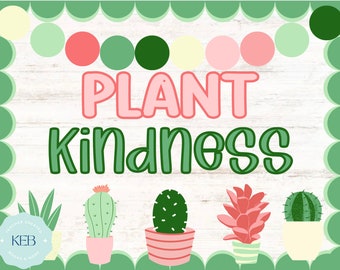 Succulent Plant Bulletin Board Kit, Grow Together Plant Kindness, Back ...