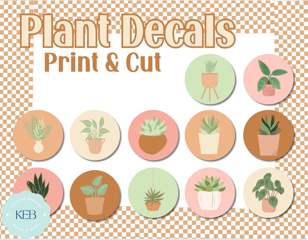 Printable Plant Decals for Decor - Etsy