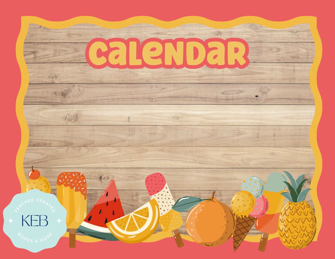 Fruit Popsicle Calendar Bulletin Board Kit - Etsy