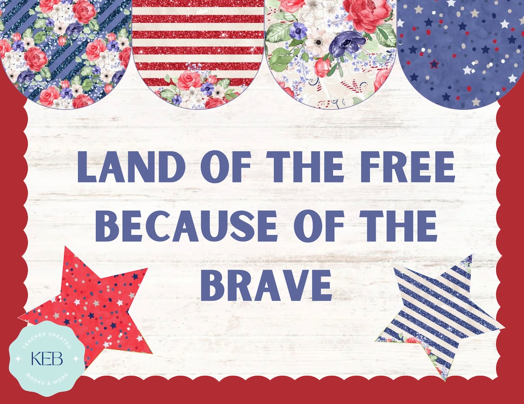 Bulletin Board Kit: Land of the Free Because of the Brave - Etsy