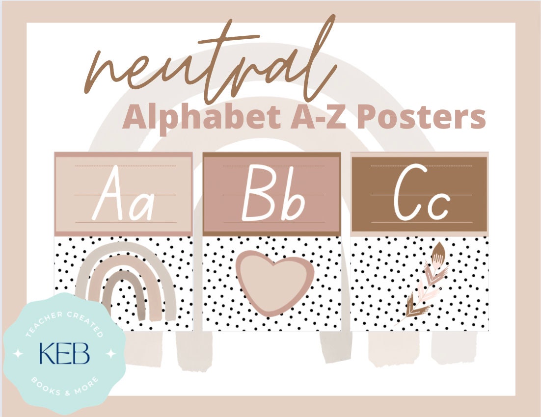 Neutral Dotted Alphabet Posters for the Classroom - Etsy