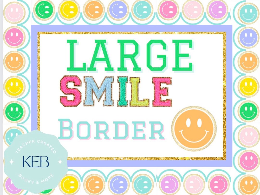 LARGE Smile Glitter Border - Etsy