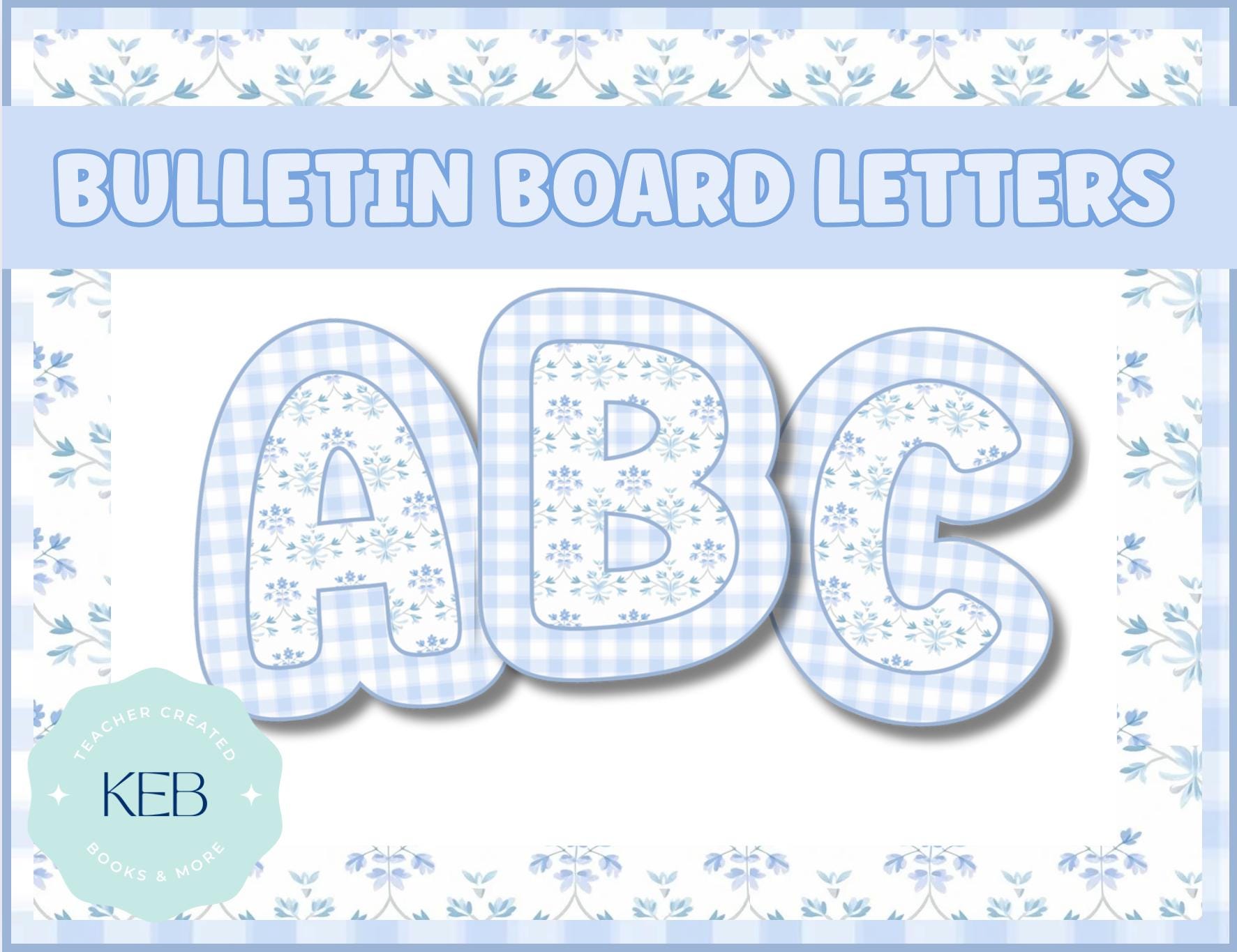 3 Sets of Hydrangea Blue Bulletin Board Letters - Etsy