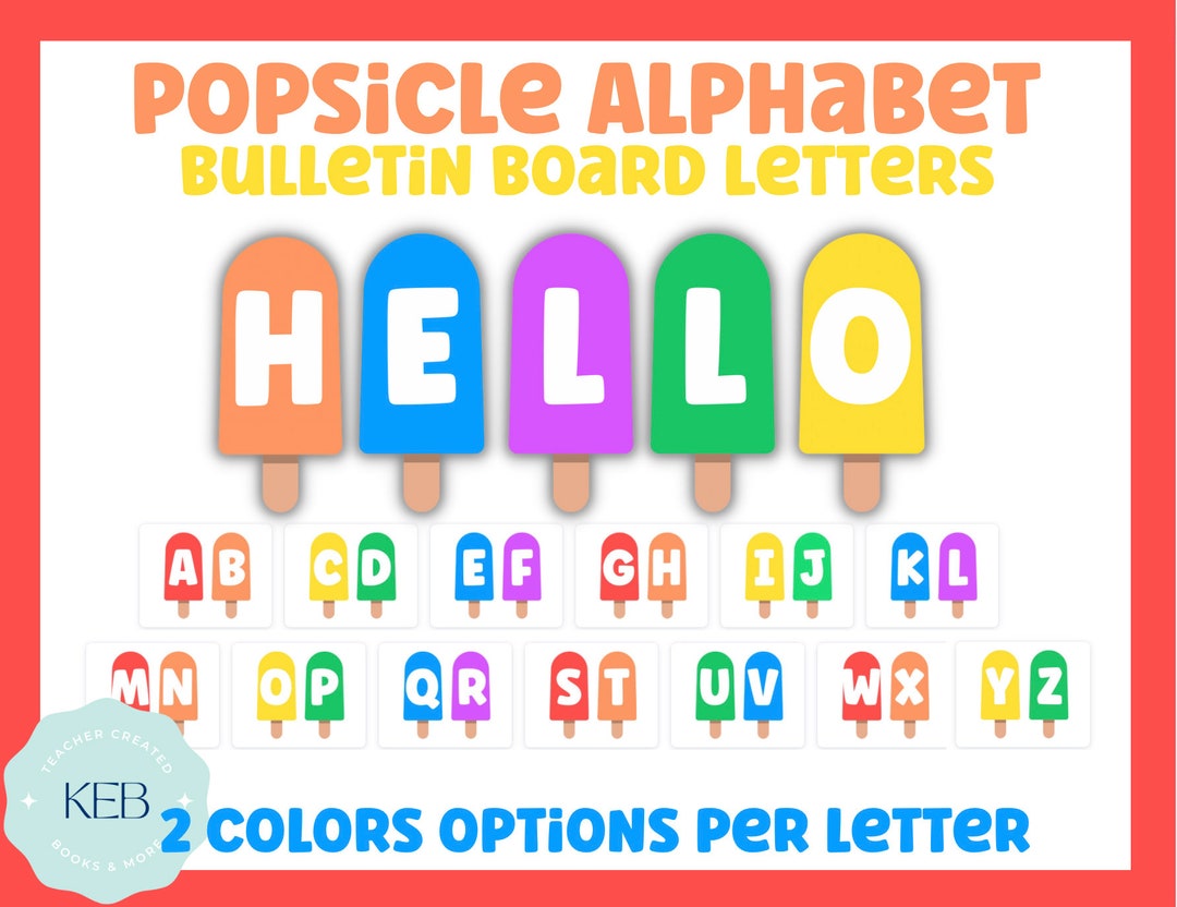 Rainbow Popsicle Alphabet Bulletin Board Letters - Etsy