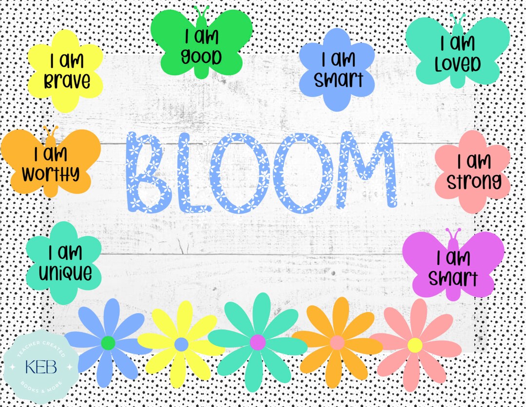Bloom Spring Affirmation Bulletin Board Kit - Etsy