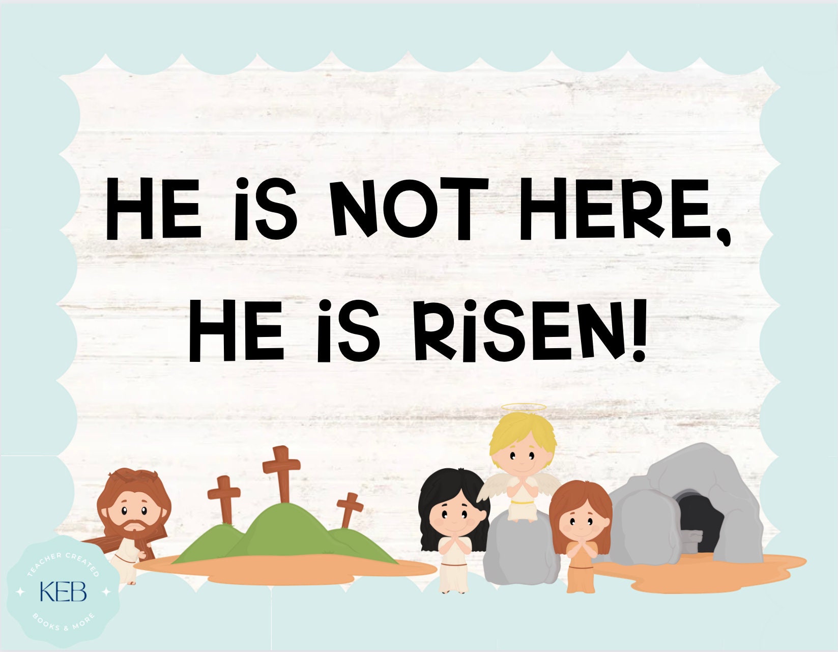 Bible Story Bulletin Board Kit: He is Not Here. He is Risen - Etsy