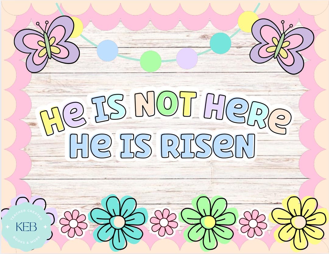 He is Risen Easter Bulletin Board Kit - Etsy