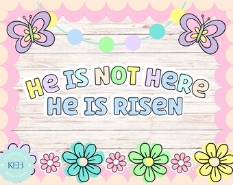 He is Risen! Bulletin Board Kit | Easter | Spring | Christian Education ...