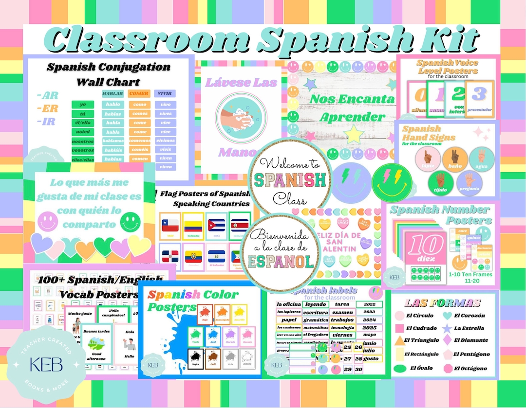 Whole Classroom Spanish Kit for Spanish Classes and Bilingual ...