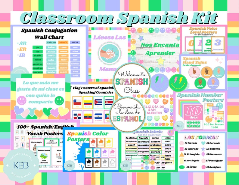 Whole Classroom Spanish Kit for Spanish Classes and Bilingual ...