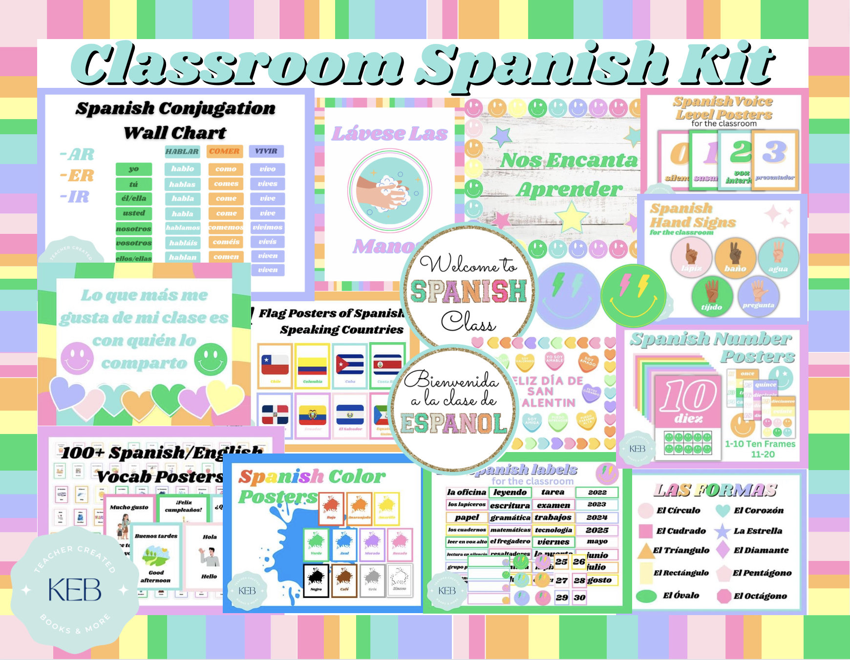 Whole Classroom Spanish Kit for Spanish Classes and Bilingual ...