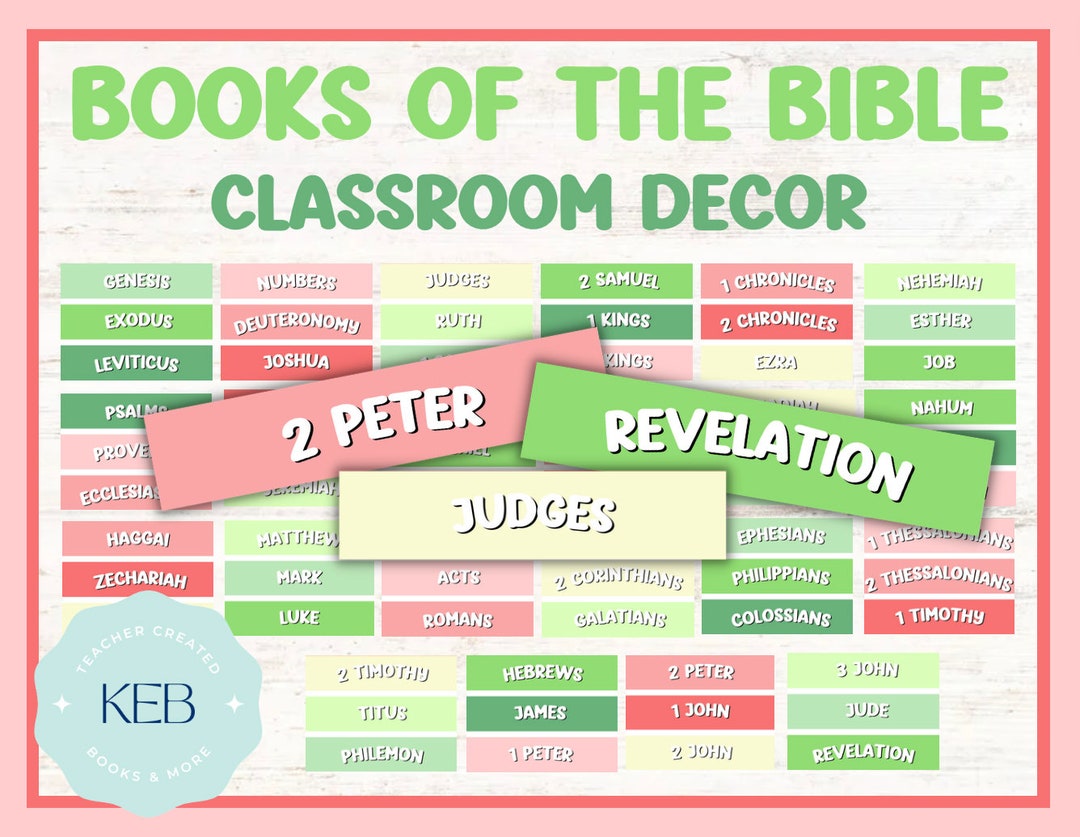 66 Printable Botanical Books of the Bible for Classroom Decor ...