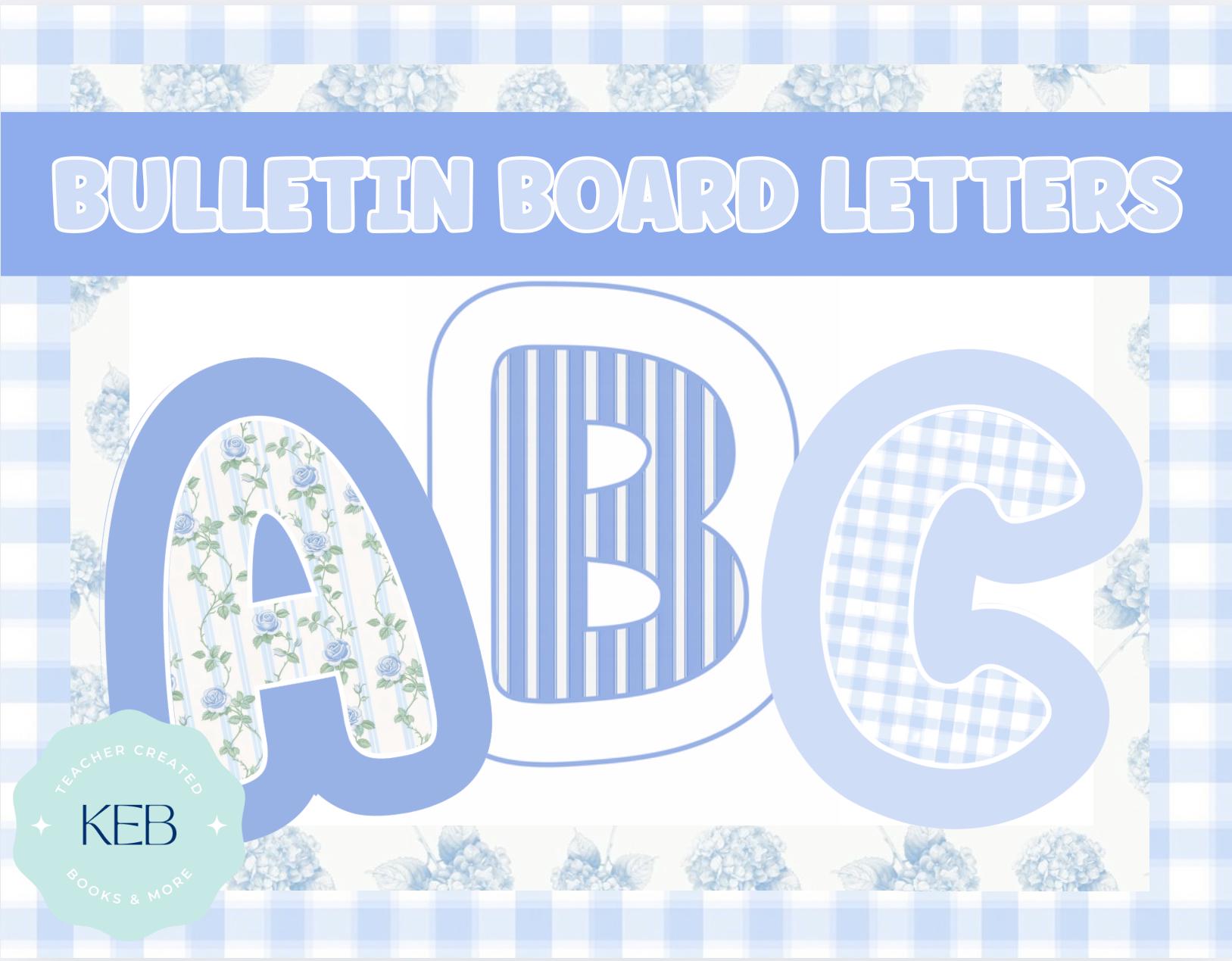 3 Sets of Hydrangea Blue Bulletin Board Letters - Etsy