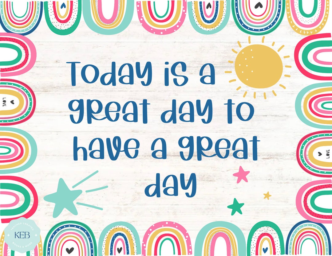 A Great Day Rainbow Bulletin Board Kit - Etsy