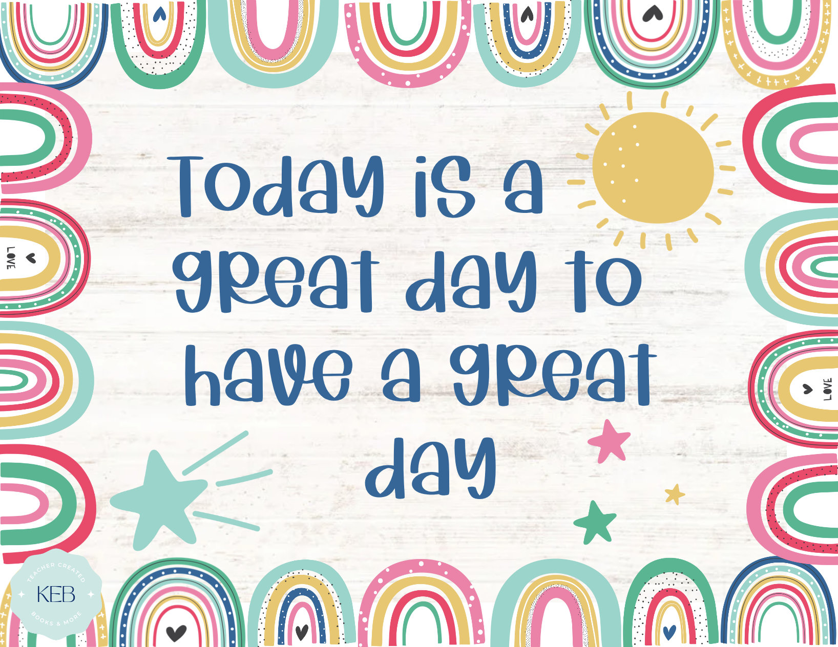 A Great Day Rainbow Bulletin Board Kit - Etsy