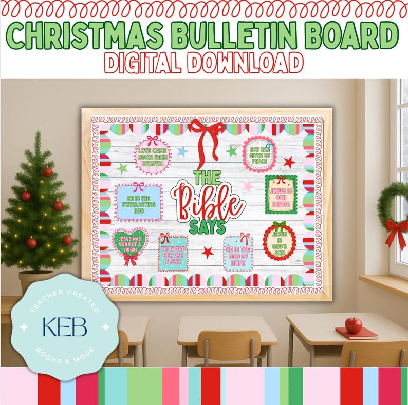 Christian Christmas Bulletin Board | Winter Biblical Promises ...
