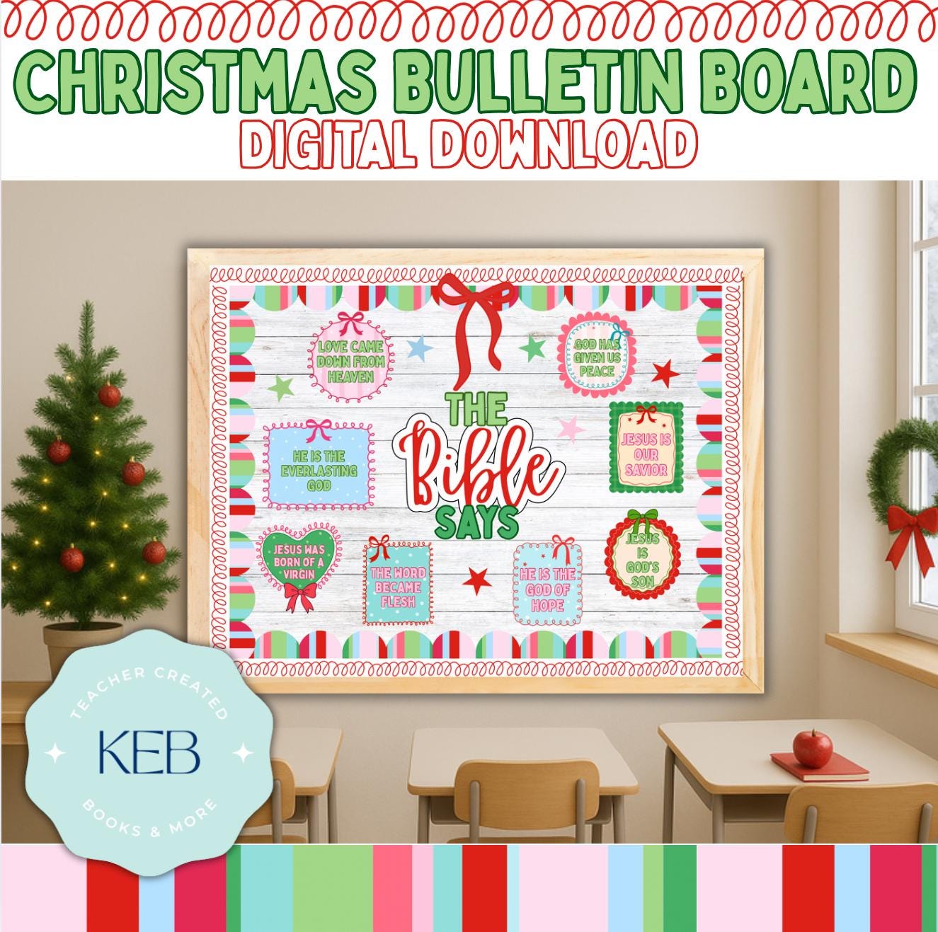 Christian Christmas Bulletin Board | Winter Biblical Promises ...