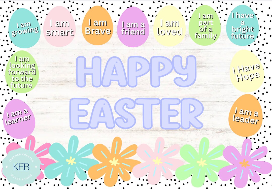 Bright Easter Affirmation Bulletin Board Kit - Etsy