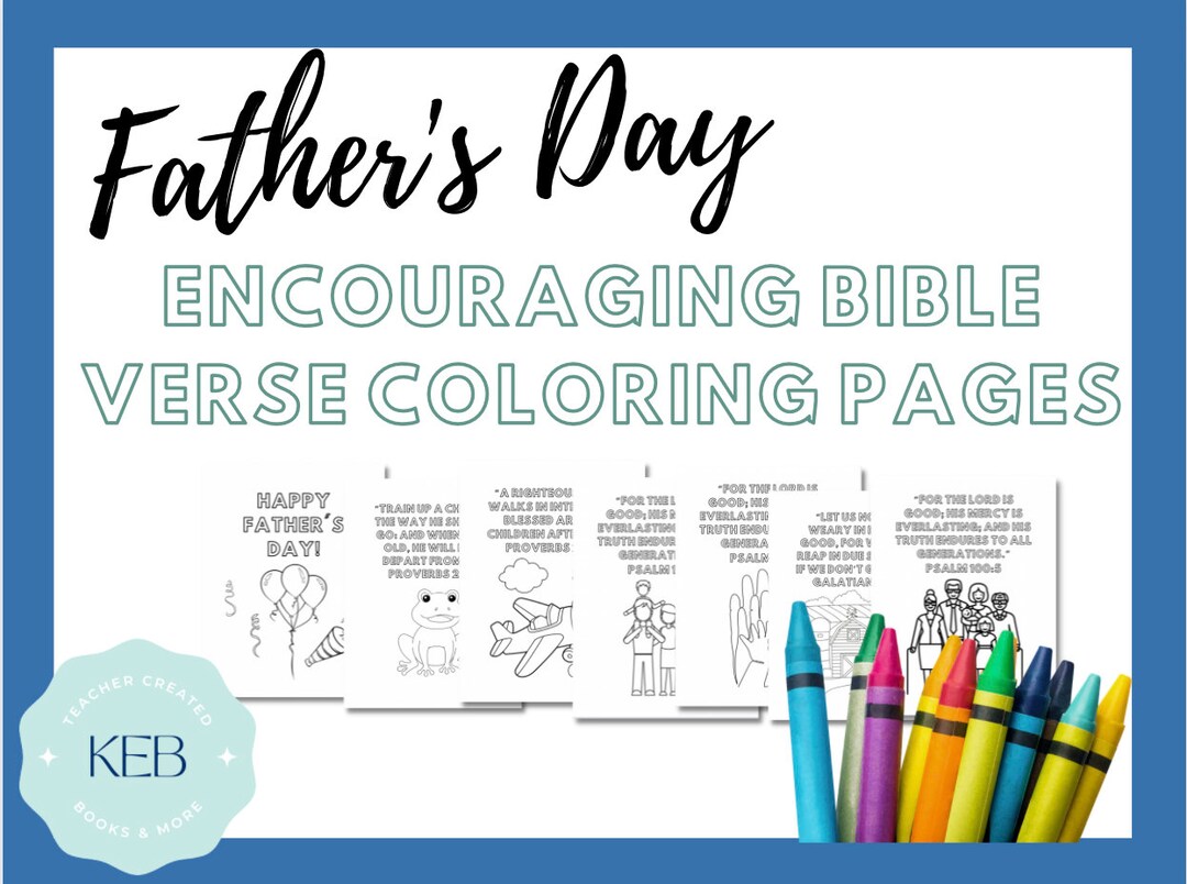 Father's Day Encouraging Bible Verse Coloring Pages - Etsy