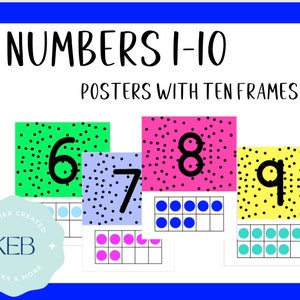 Bright Ten Frame Counting Posters. 1-10 - Etsy