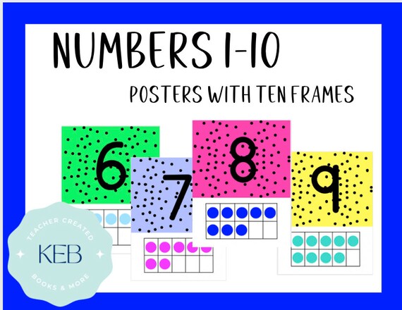 Bright Ten Frame Counting Posters. 1-10 - Etsy